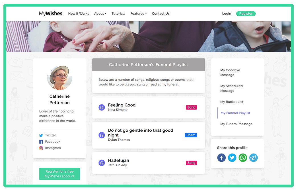 How to create and share your funeral playlist on MyWishes - MyWishes ...